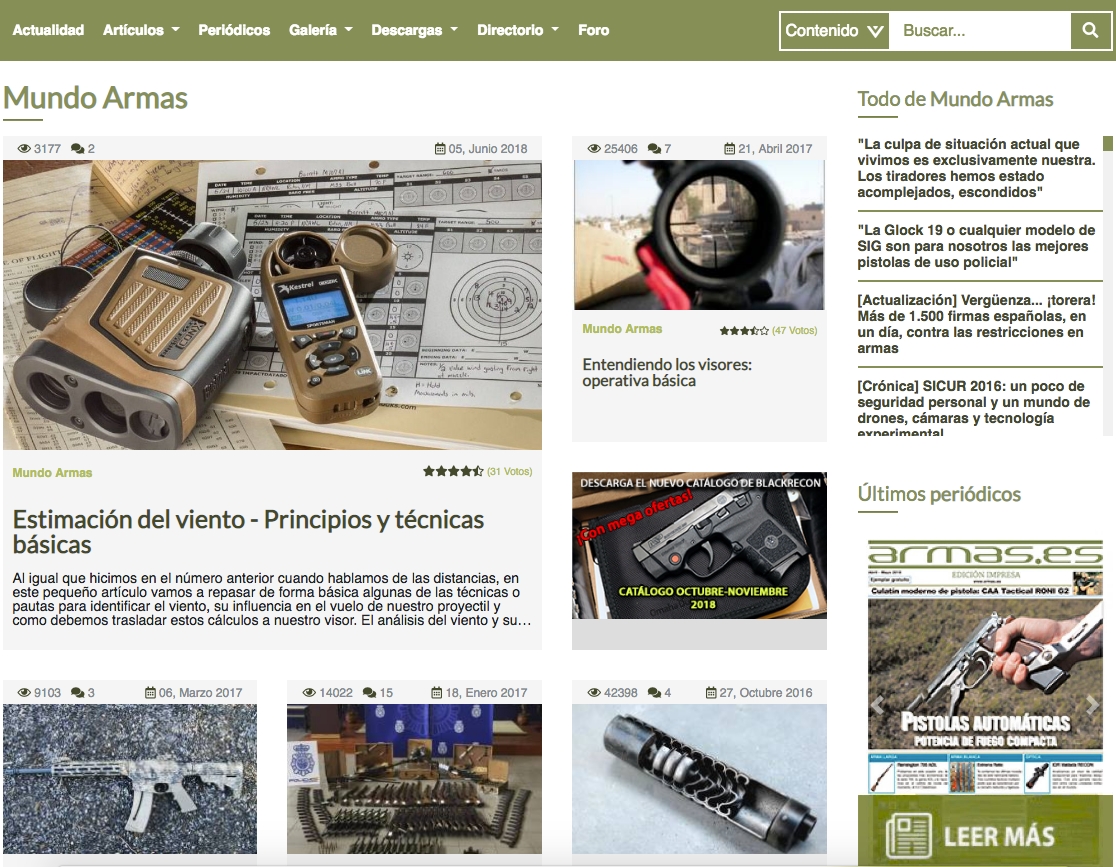 Nueva página web Armas.es